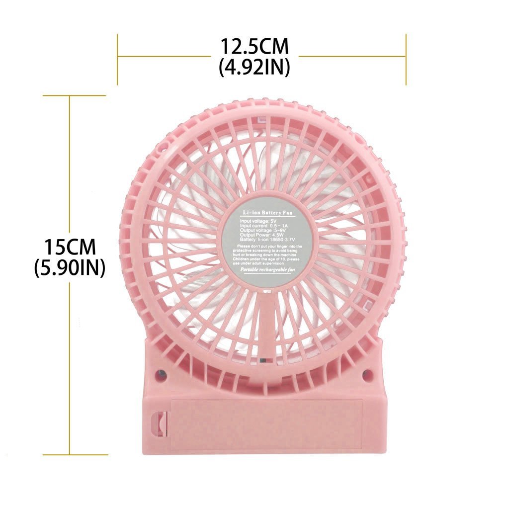 IKKEGOL Mini Portable Wireless Rechargeable Super Strong Wind Desk Fan ...