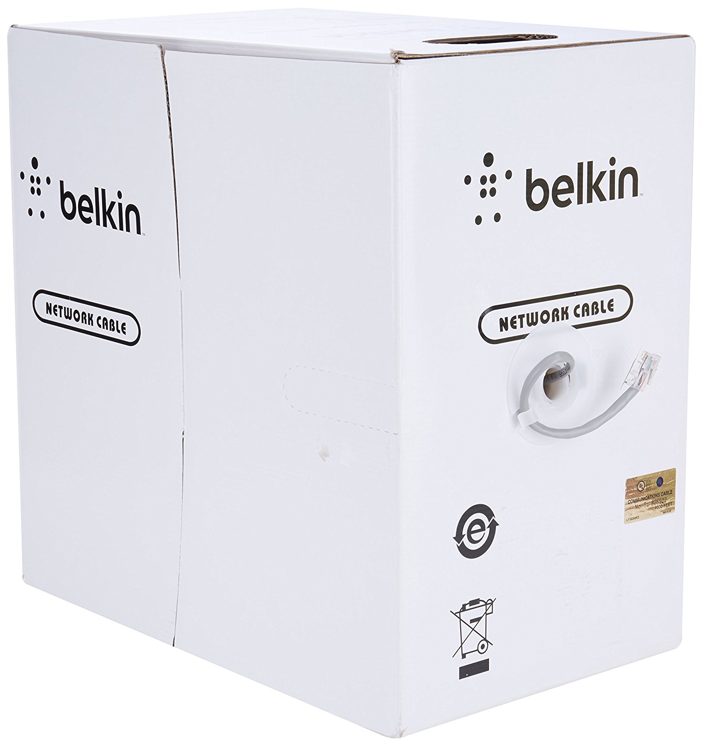 Belkin 250-Foot Cat5e PVC Stranded UTP Bulk Networking Cable (Gray) free image download