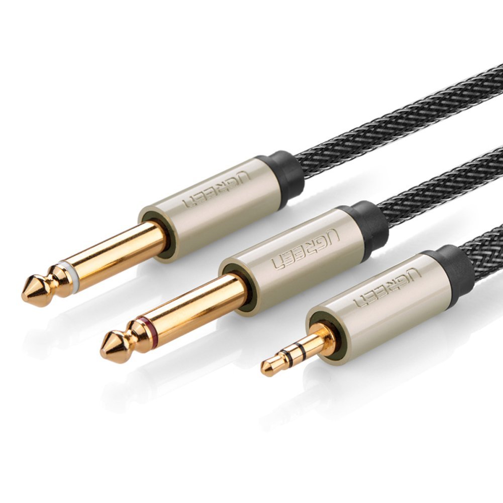 Ugreen Gold Plated 3.5mm 1/8" TRS to 6.35mm 1/4" TS Mono Y-Cable ...