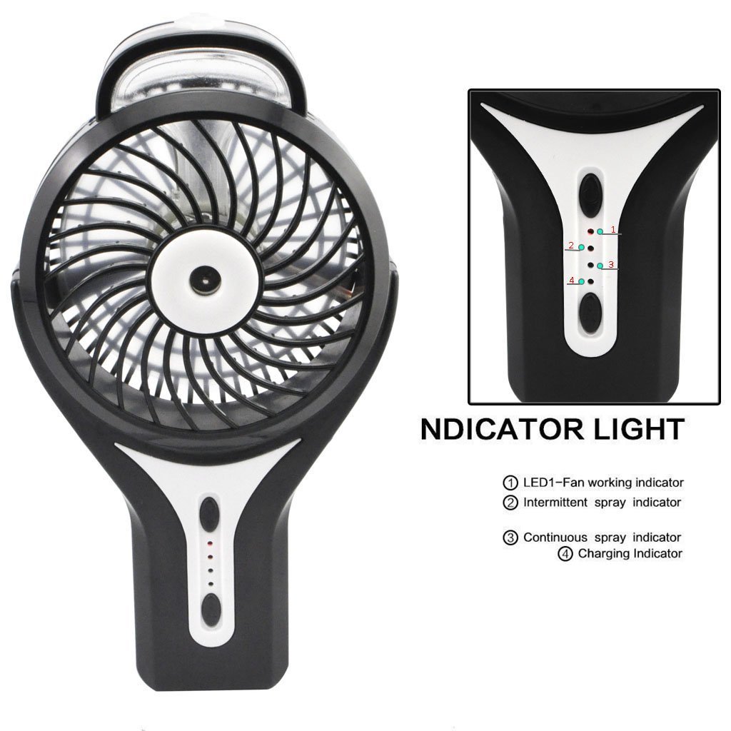 IKKEGOL Mini Portable Wireless Rechargeable Super Strong Wind Desk Fan ...