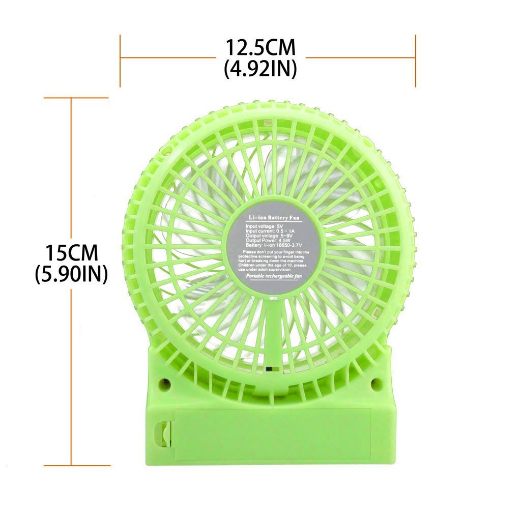 IKKEGOL Mini Portable Wireless Rechargeable Super Strong Wind Desk Fan ...