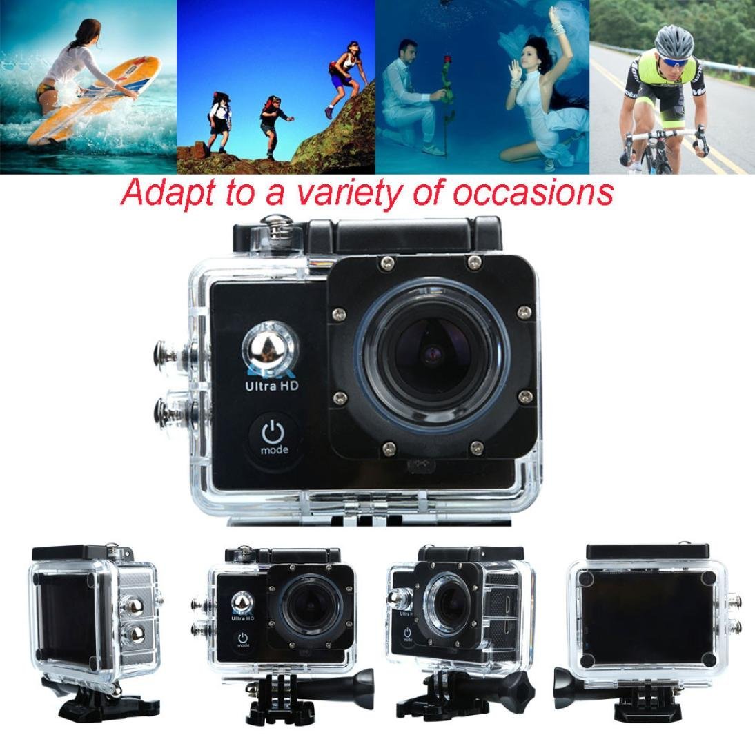 Action Camera, TONSEE Waterproof Case 4K WIFI Mini Action Cam HD DV ...