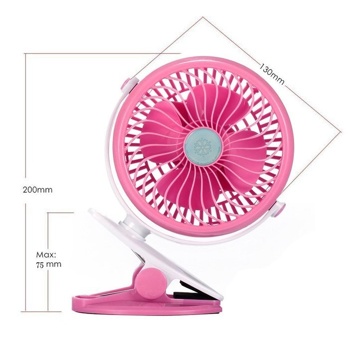 Mini Cooling Clip Fan 360 Degree Rotation USB or 18650 Battery ...