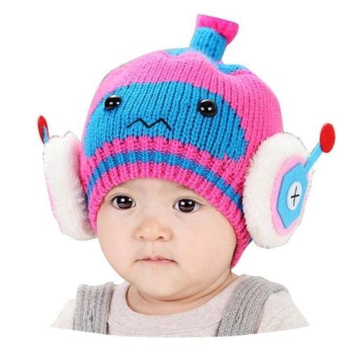 Winter Baby Kids Warm Hats Fleece Earflap Knitted Wool Hat Cap Cute ...