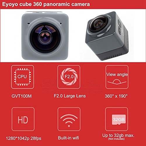 LeaningTech Mini Cube Action Sports Panorama Camera H.264 360 Degree ...