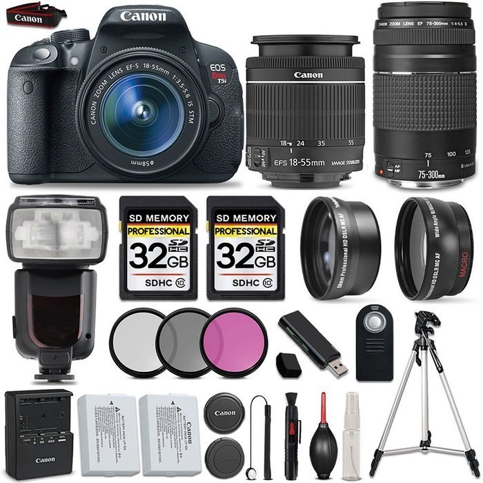 Canon EOS Rebel T5i DSLR CameraFull HD 1080p + Canon 18-55mm IS II Lens ...