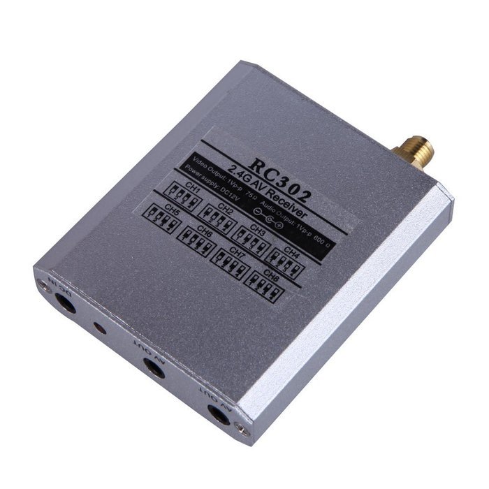 Chinatera 2.4G 8CH Wireless AV FPV Receiver w/Antenna for Boscam RC302 RC Multicopter N5 free ...