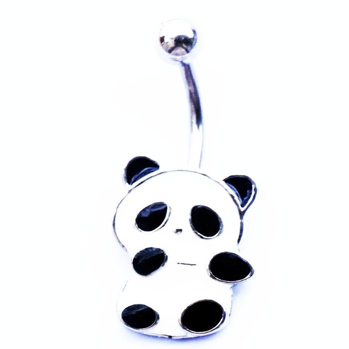 Dedegui Cute Panda Shape 14g Belly Button Navel Ring Body Piercing ...