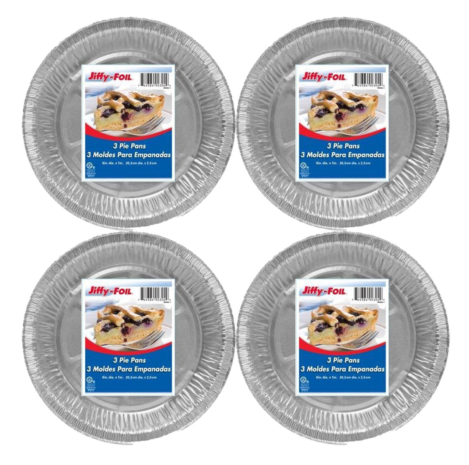 Set of 12 Jiffy Foil Disposable Aluminum 8" Pie Pans (12) N2 free image ...