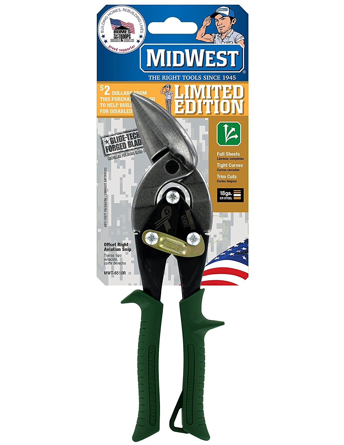 Midwest Tool and Cutlery MWT-6510R Midwest Snips Forged Blade Offset ...