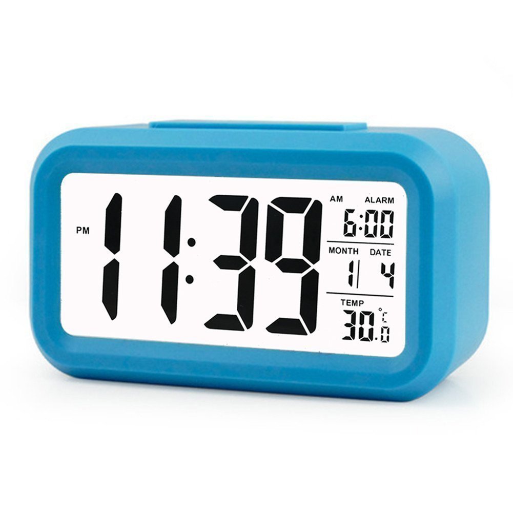 Fieans Solid Color Streamlined Snoozing Alarm Temperature Smart Night ...