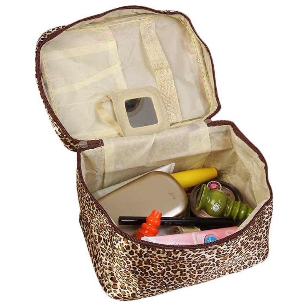 Creazy® Women Leopard Print Cosmetic Bags Women Travel Makeup Bag ...