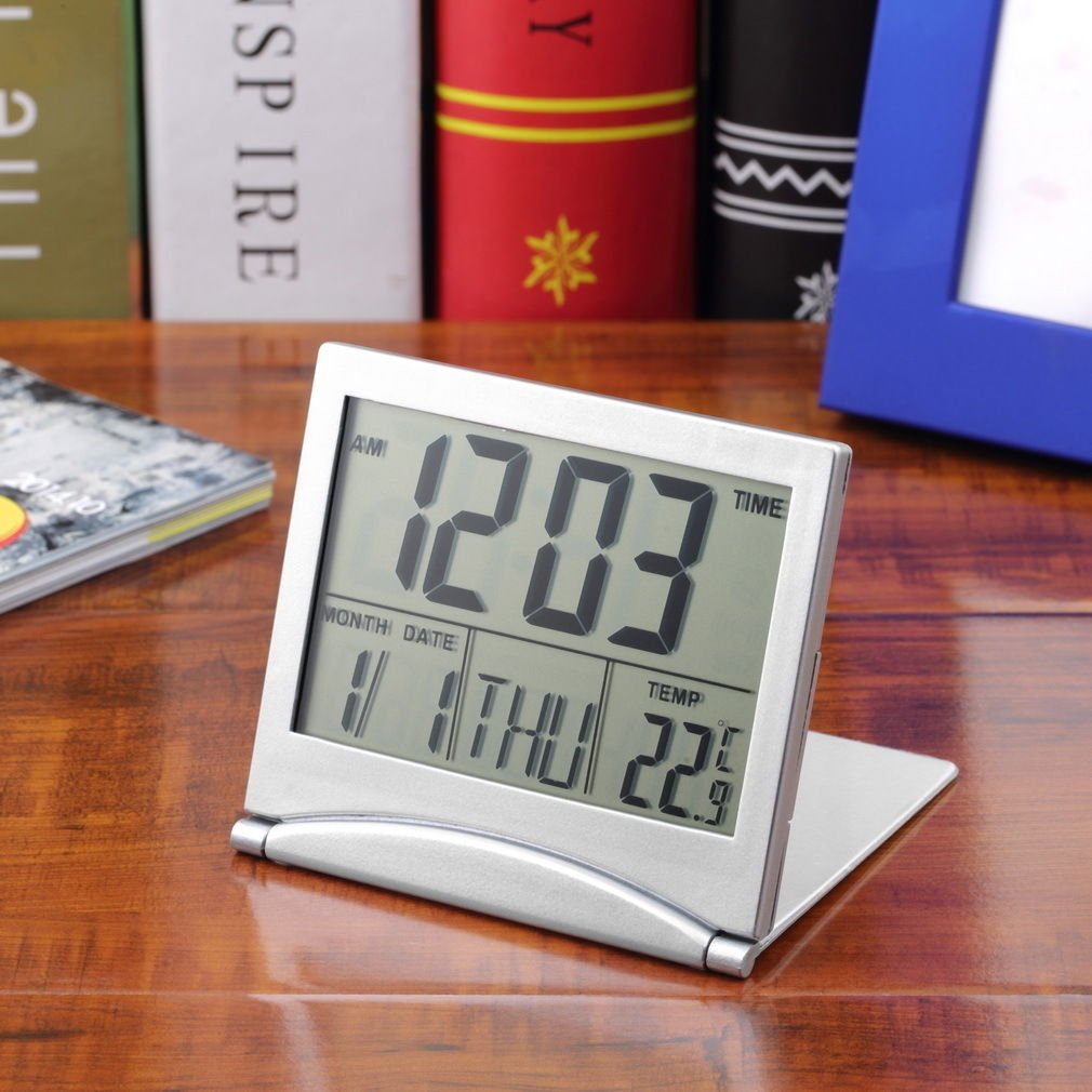 Desk Large Screen Digital LCD Thermometer Calendar Date Alarm Snooze ...