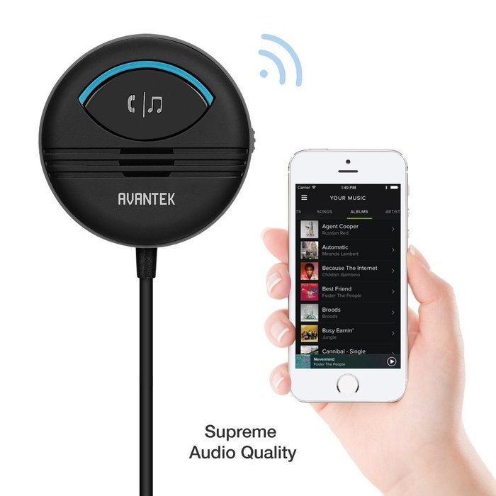 AVANTEK BC-Q7 Bluetooth 4.0 Hands-Free Car Kit Wireless Audio Receiver ...
