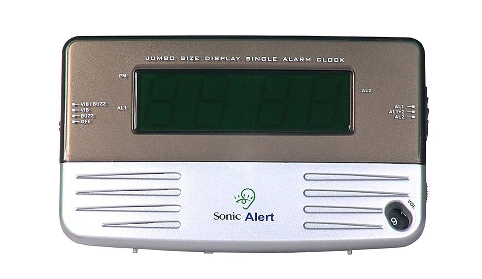 Sonic Alert Loud Dual Alarm Clock SB200ss with Vibrating Shaker free ...