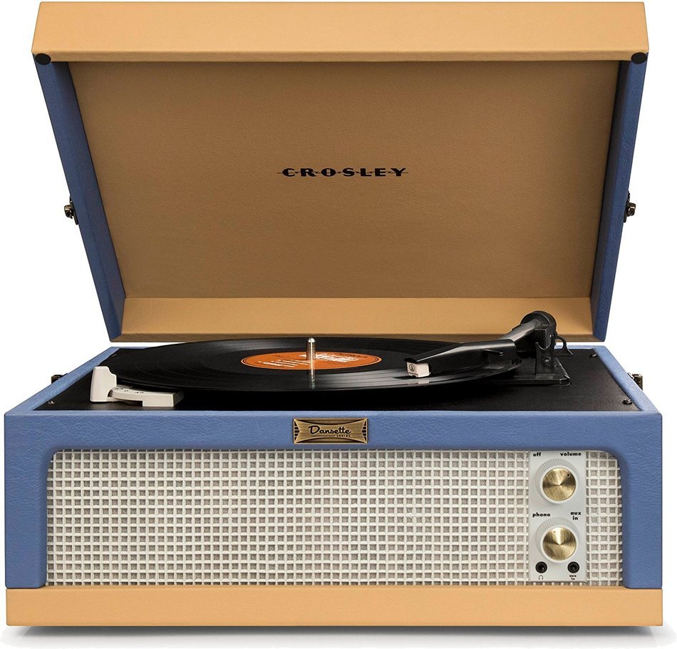 Crosley CR6234A-BT Dansette Junior Portable Turntable with Aux-In, Blue ...