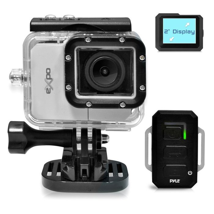 Pyle PSCHD90SL eXpo Hi-Res Mini Action Video Camera with 20 Mega Pixel ...