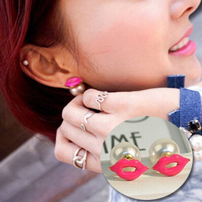 KAKA(TM) Women Girl Korean Stylish Black Four-leaf Glass Pearl Beauty ...