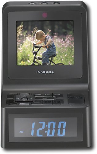 Insignia Dual Alarm Clock Radio with Photo Display Black NS-DPFC01 N3 ...