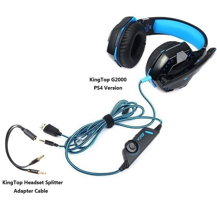 KingTop Headset Splitter Cable 3.5mm Female to 2 Male for PC Computer ...