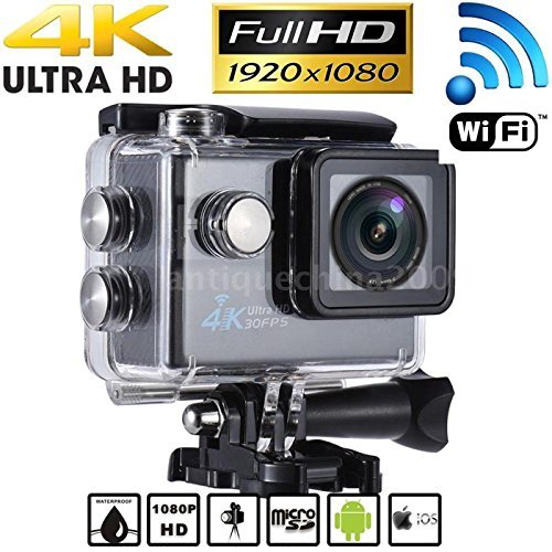 WiFi 4K HD 1080P 170°Waterproof Sport DV Video Action Camera Helm ...