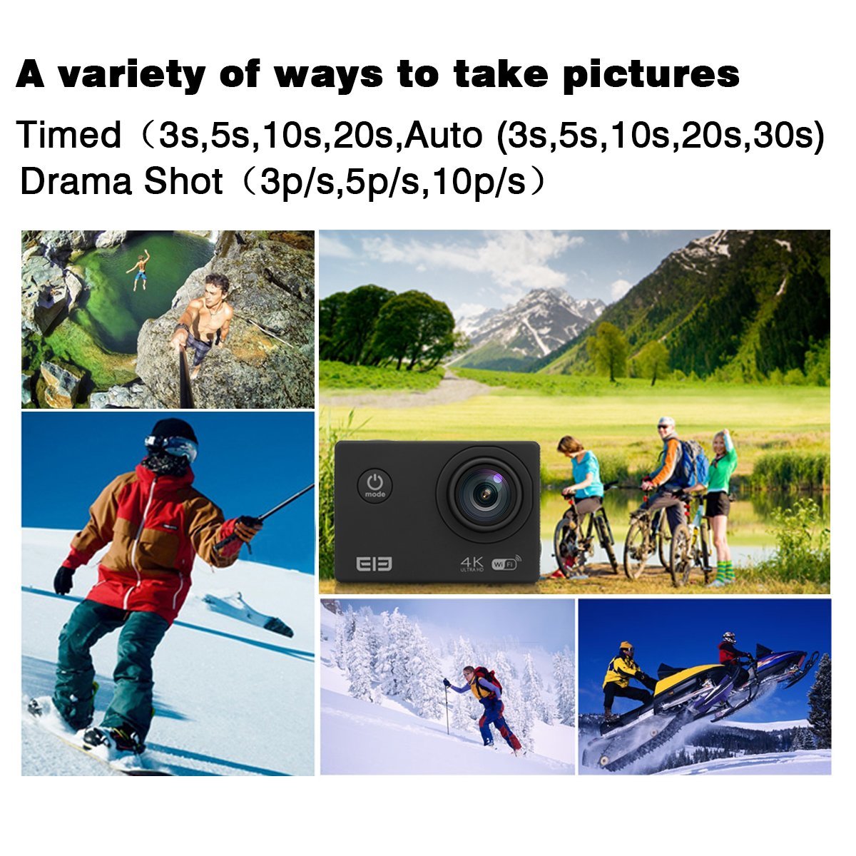 Elephone ELE Explorer Action Camera Wifi Ultra HD 4K 15fps 16MP 2.0 ...