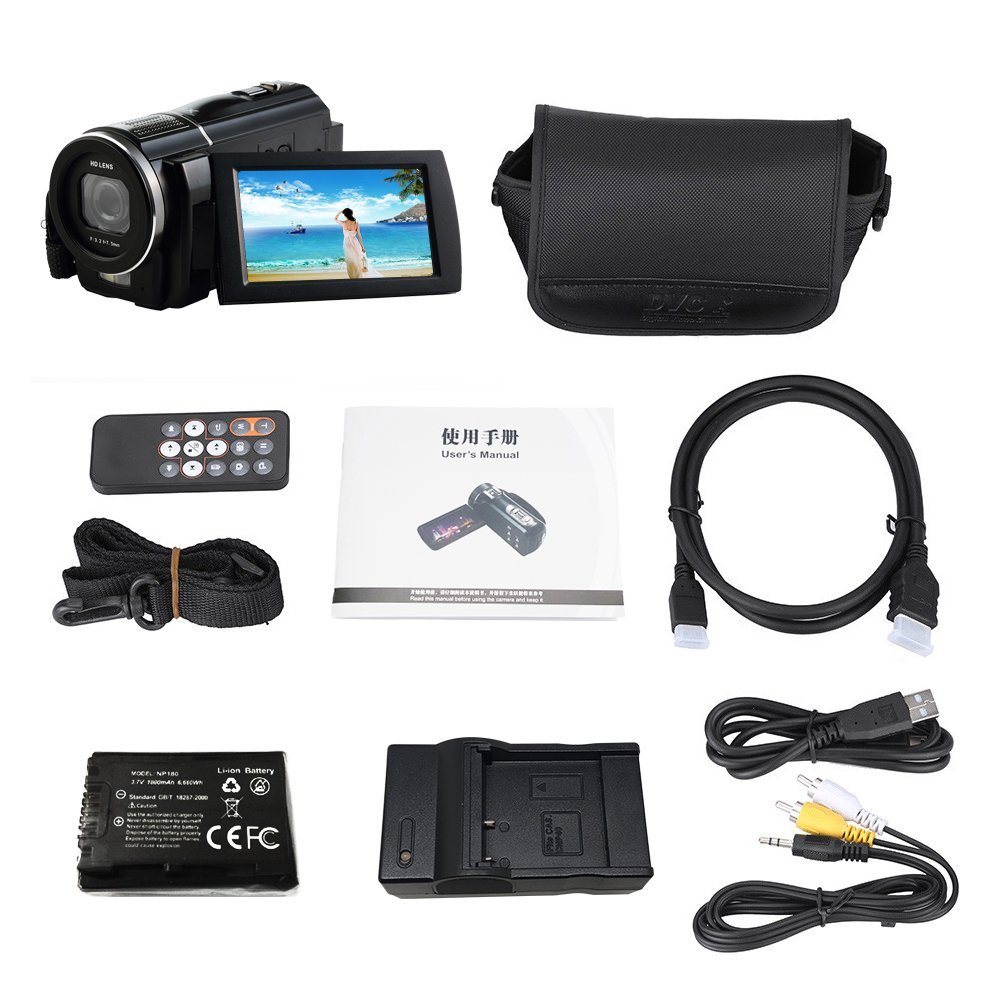 Ordro FHD 1080P 30fps Camcorder 24MP Resolution 3" Rotation Touchscreen ...