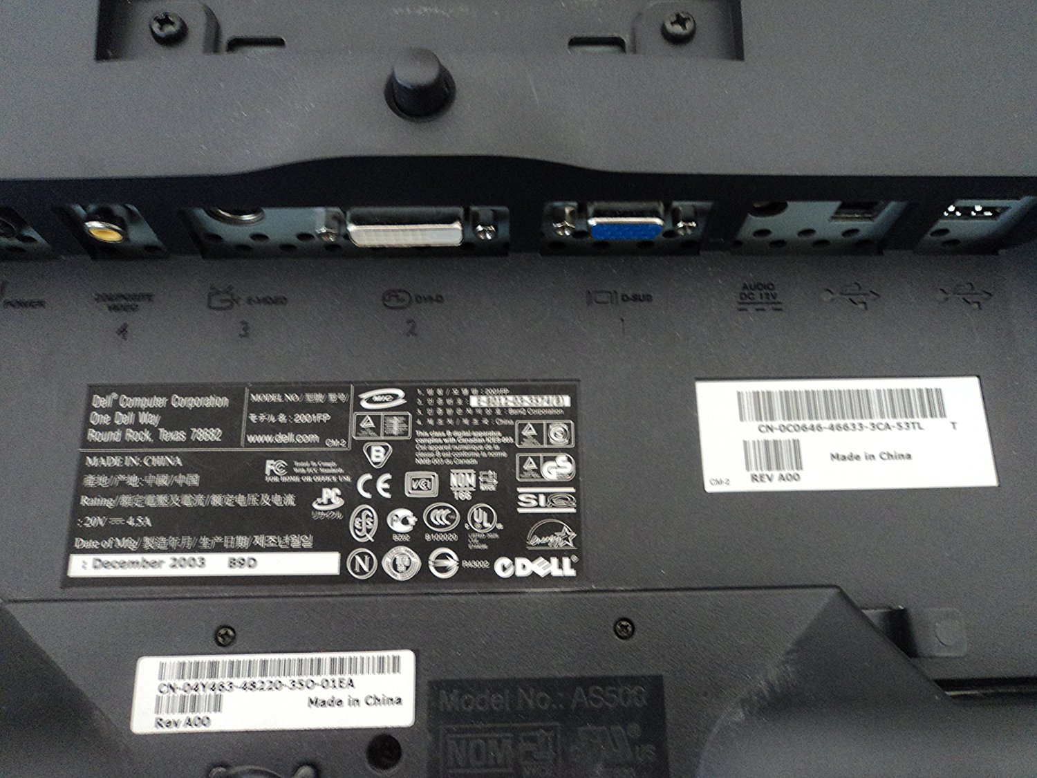 Dell UltraSharp 2001FP 20.1-inch Flat Panel LCD Monitor N6 free image ...