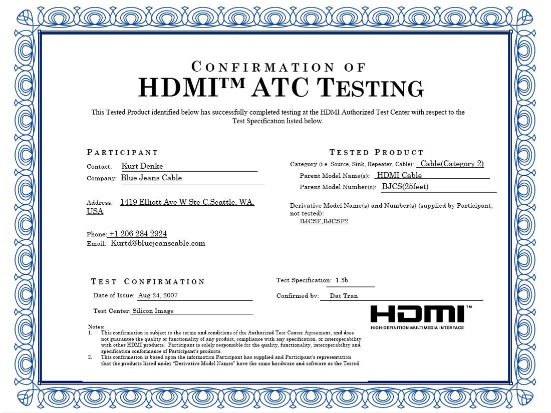 BJC Series-1 High-Speed HDMI Cable, Belden Bonded-Pair, 25 foot, Black ...