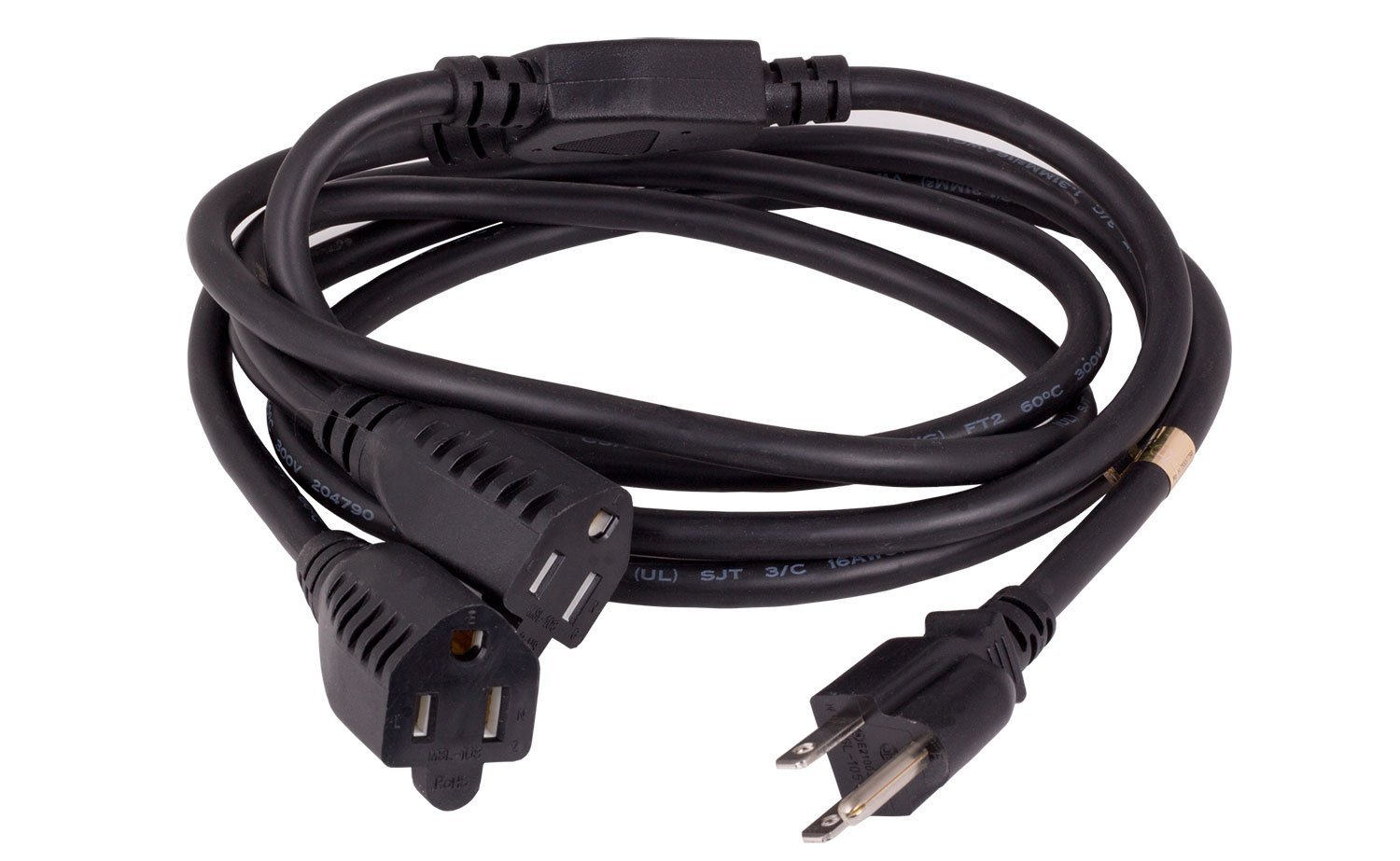 Cable Leader Power Cord Splitter Cable For 2 NEMA 5-15R to 1 NEMA 5-15P ...