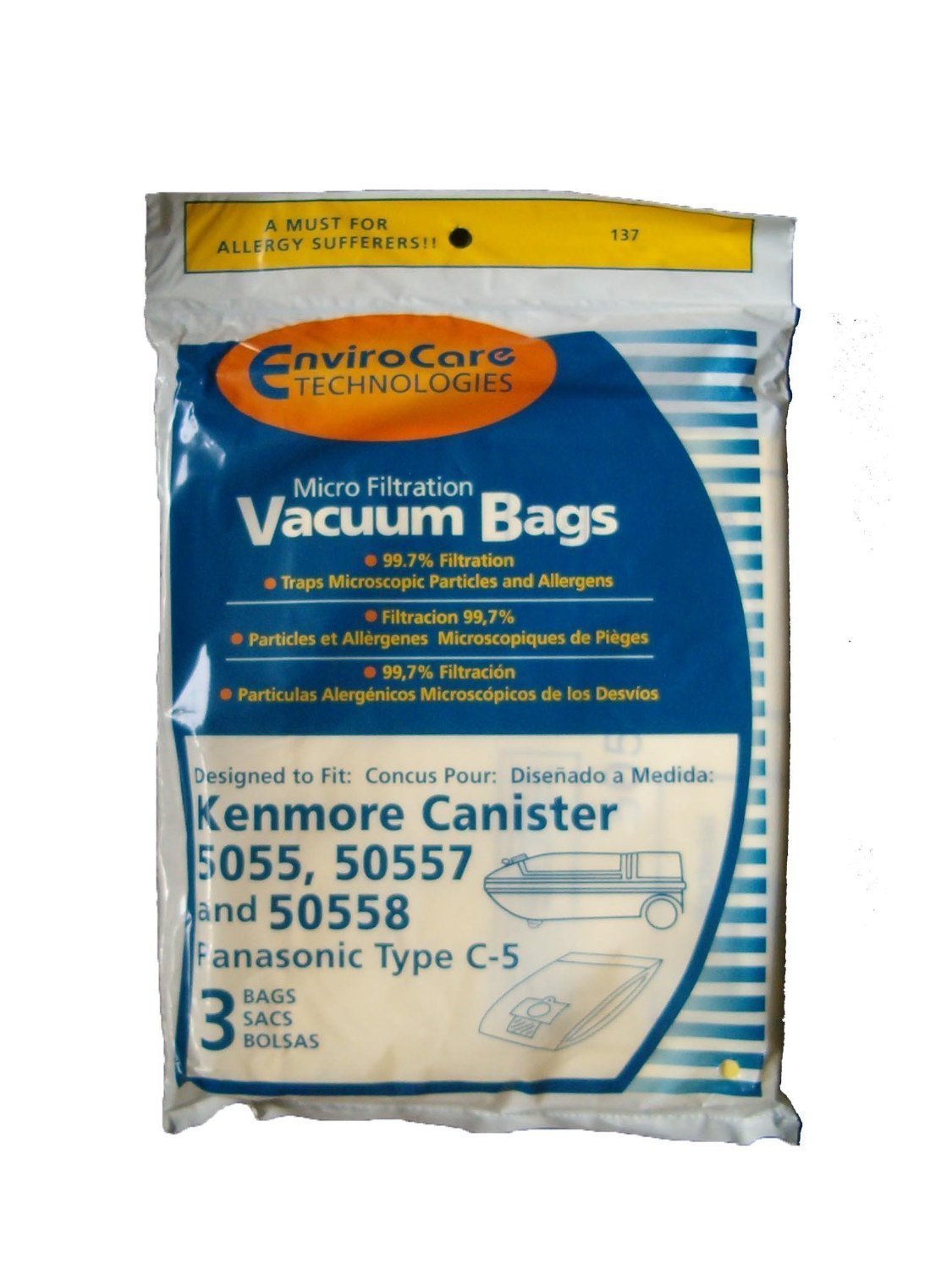 Kenmore Canister Type C (12 Pack). Fits 5055, 50557 and 50558 Panasonic ...