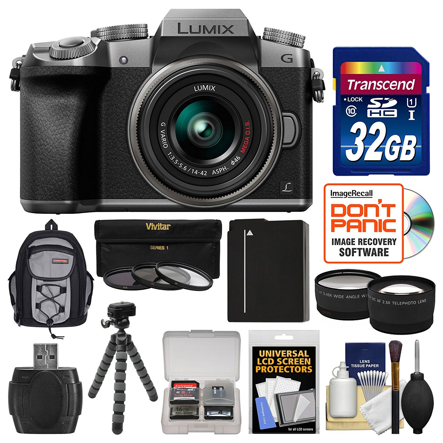 Panasonic Lumix DMC-G7 4K Wi-Fi Digital Camera & 14-42mm Lens (Silver ...