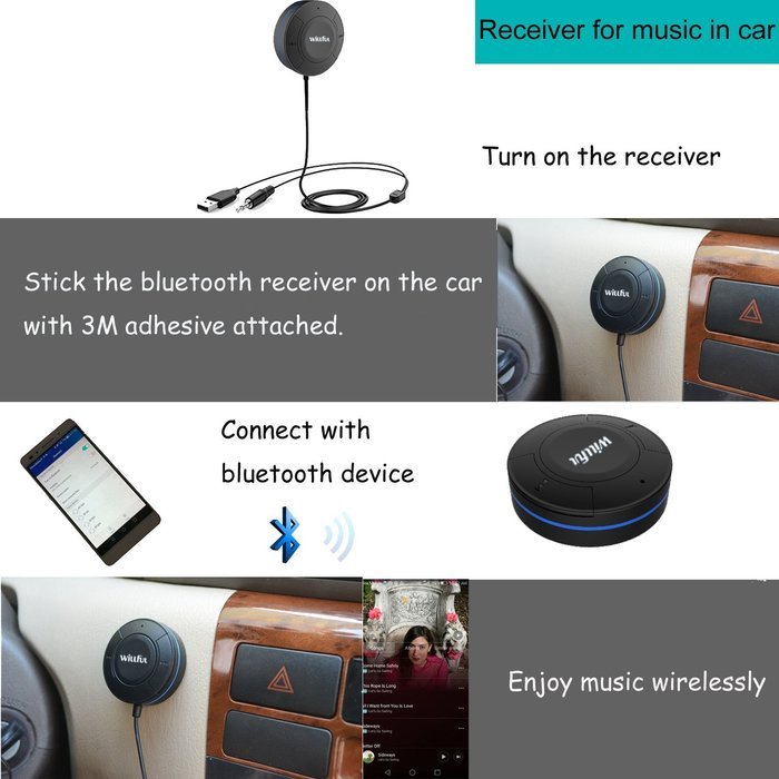 Willful Bluetooth Receiver- Wireless Audio Adapter HiFi Music Streaming ...