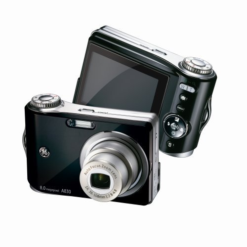 GE A830 8MP Digital Camera with 3x Optical Zoom (Black) N2 free image ...