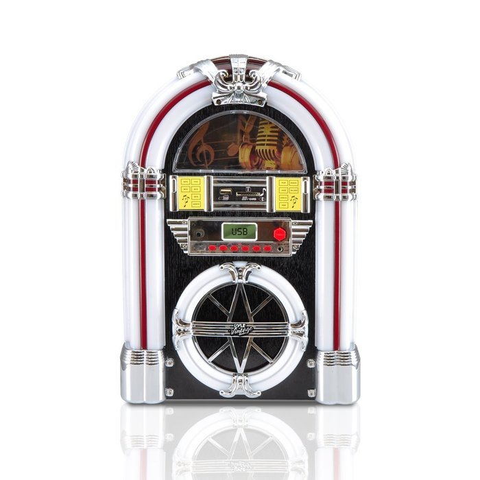 Pyle PJUB25BT Bluetooth Jukebox MP3 Speaker Player LED Lighting, AM/FM ...