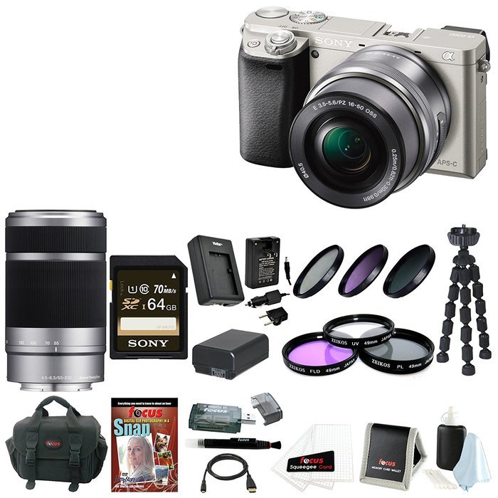Sony Alpha a6000 24.3 MP Interchangeable Lens Camera Bundle with 16 ...