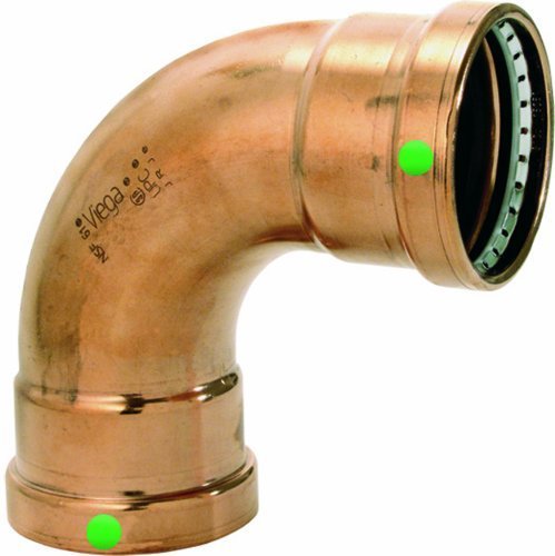 Viega 20628 ProPress Zero Lead Copper XL-C 90-Degree Elbow with 3-Inch ...