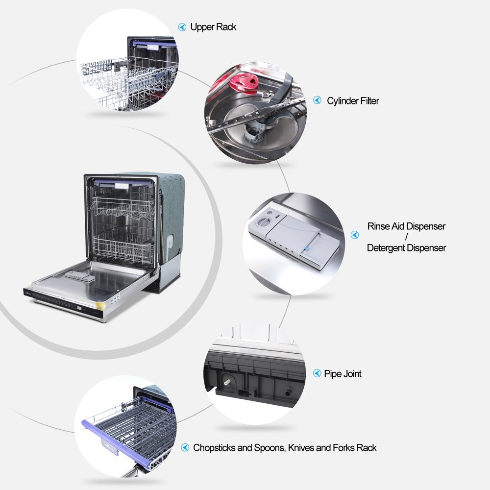 Anself THOR KITCHEN 24 Inch Stainless Steel Dish Washer Fully ...