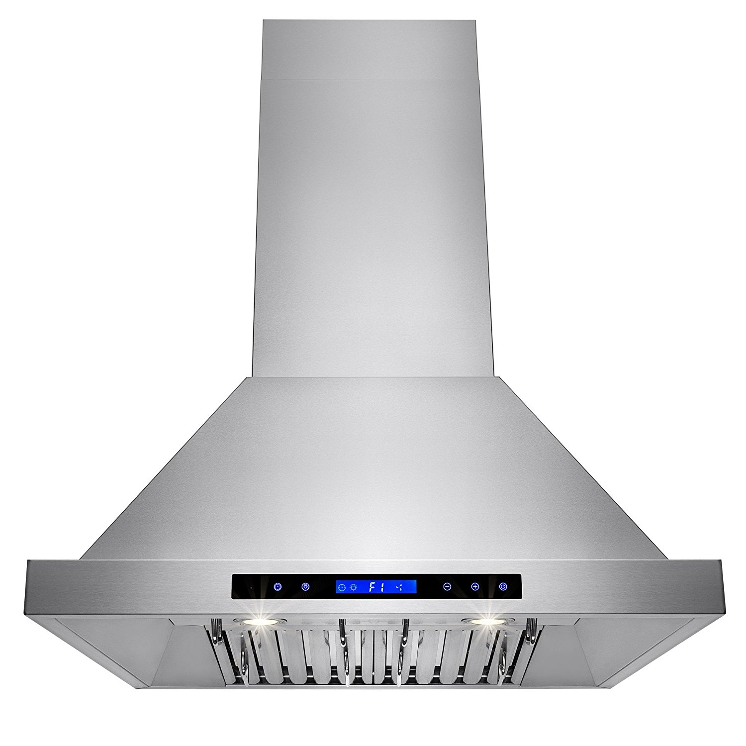 AKDY® 30" Stainless Steel Island Mount Range Hood Touch Screen Display ...