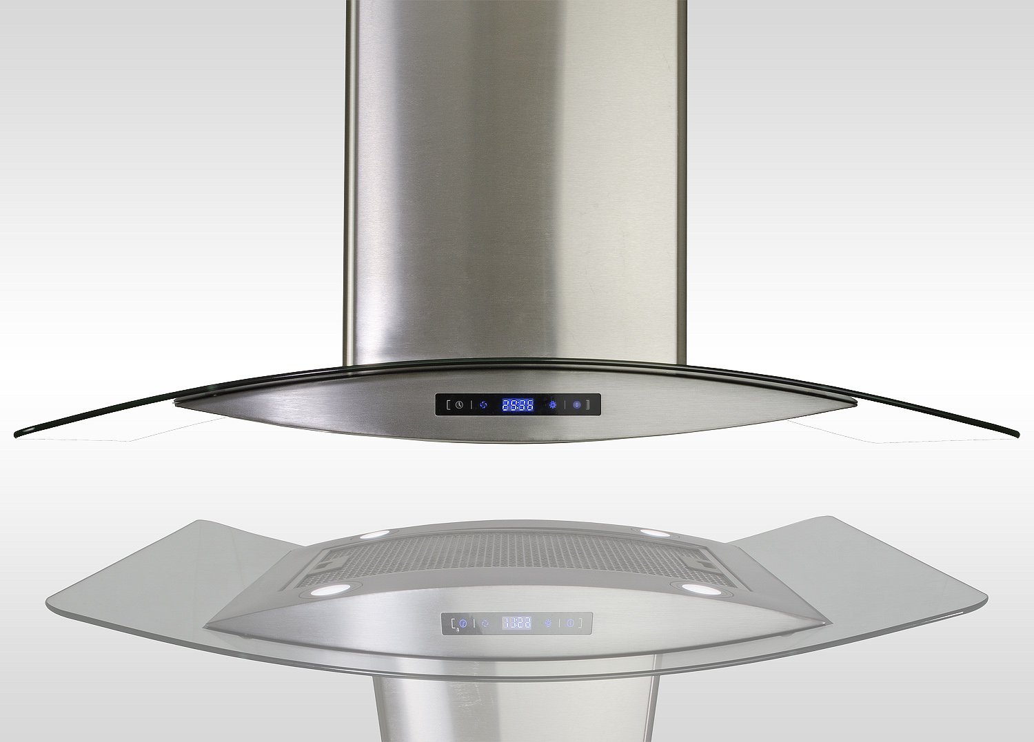 AKDY New 30" European Style Island Mount Stainless Steel Glass Range ...