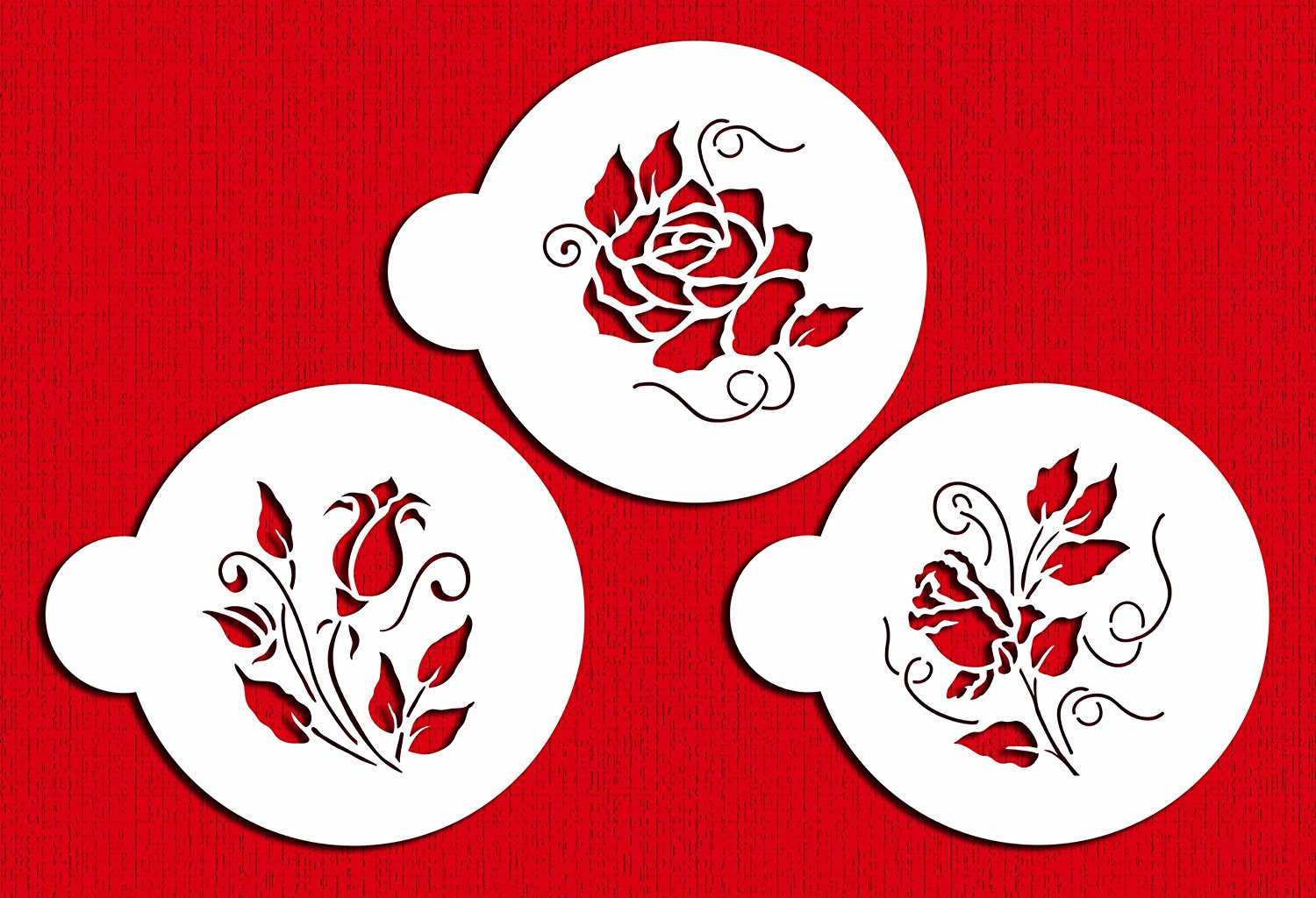 Designer Stencils C809 Roses are Red Cookie Stencil Set, Beige/Semi ...