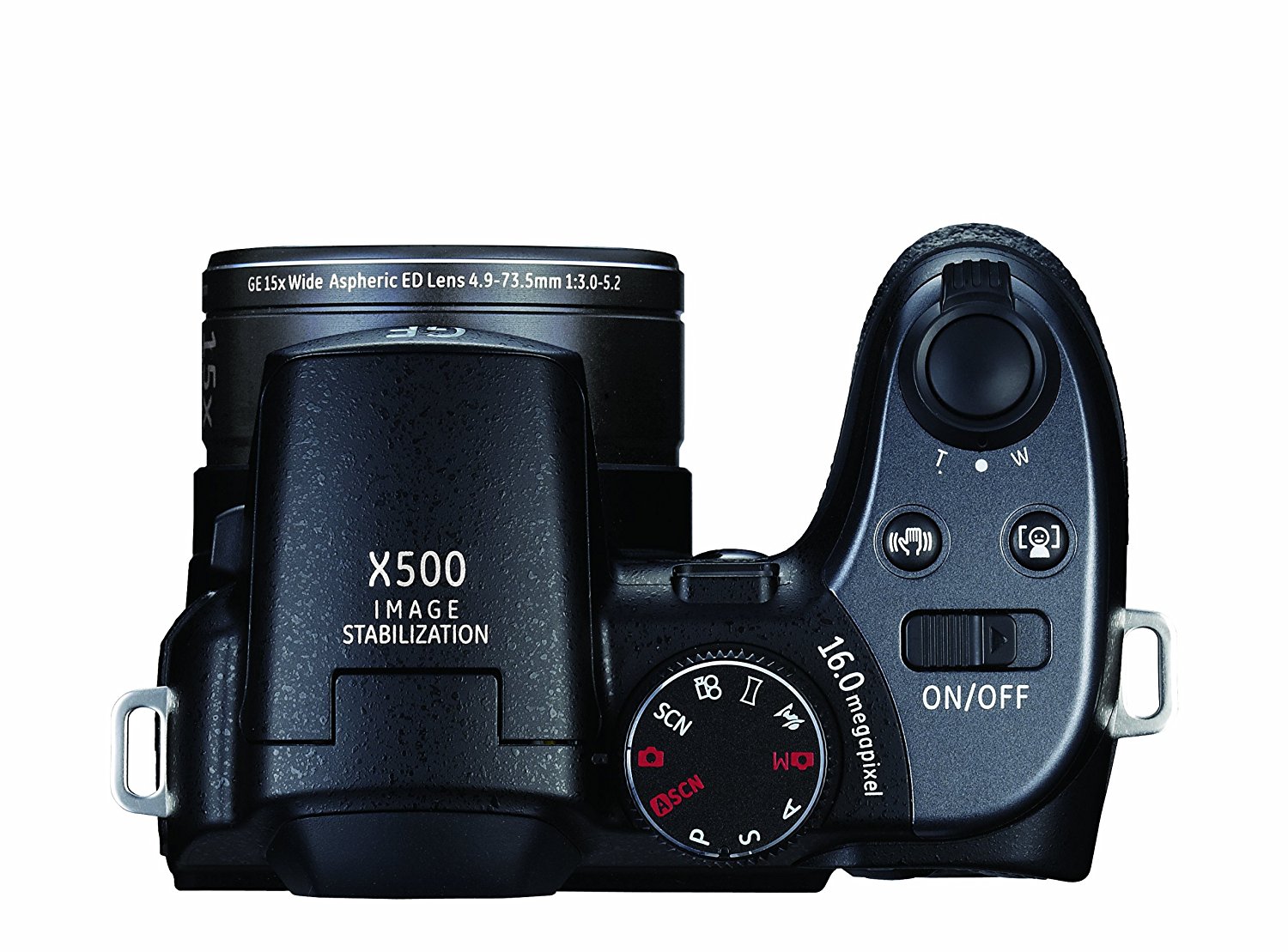 GE Power Pro X500-BK 16 MP with 15 x Optical Zoom Digital Camera, Black ...