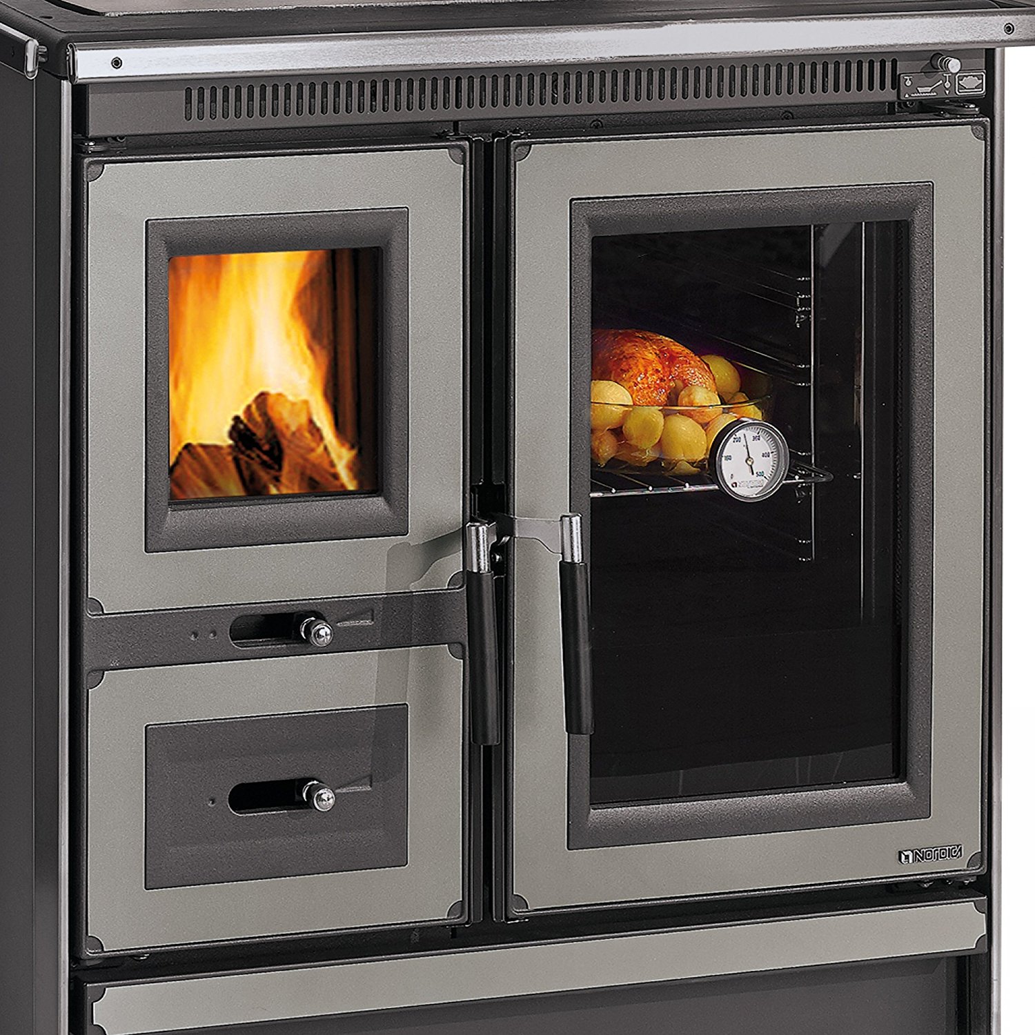 Wood Cook Stove La Nordica "Italy Silver", Wood Burning Cooking Stove ...