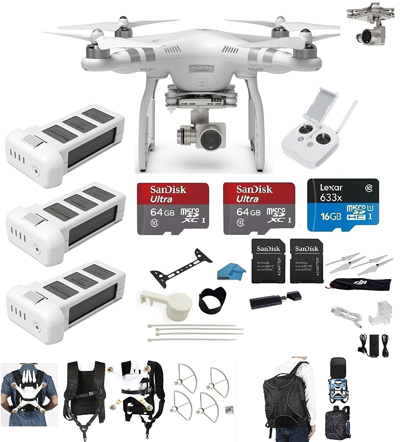DJI Phantom 3 Advanced Quadcopter Drone with 2.7K HD Video EVERYTHING ...