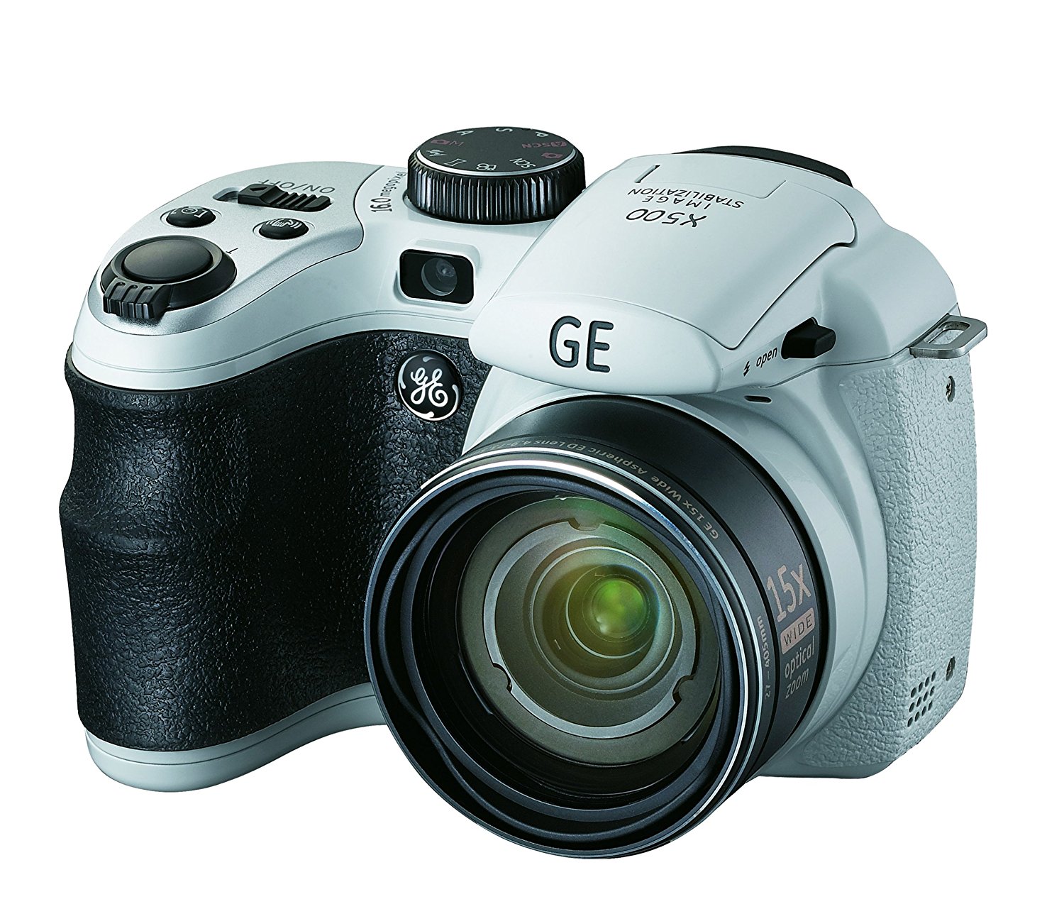 GE Power Pro X500-BK 16 MP with 15 x Optical Zoom Digital Camera, Black ...