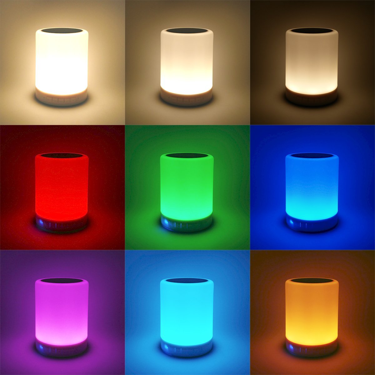 Night Light Table Lamp with Portable Bluetooth Speaker, ZHOPPY Touch ...