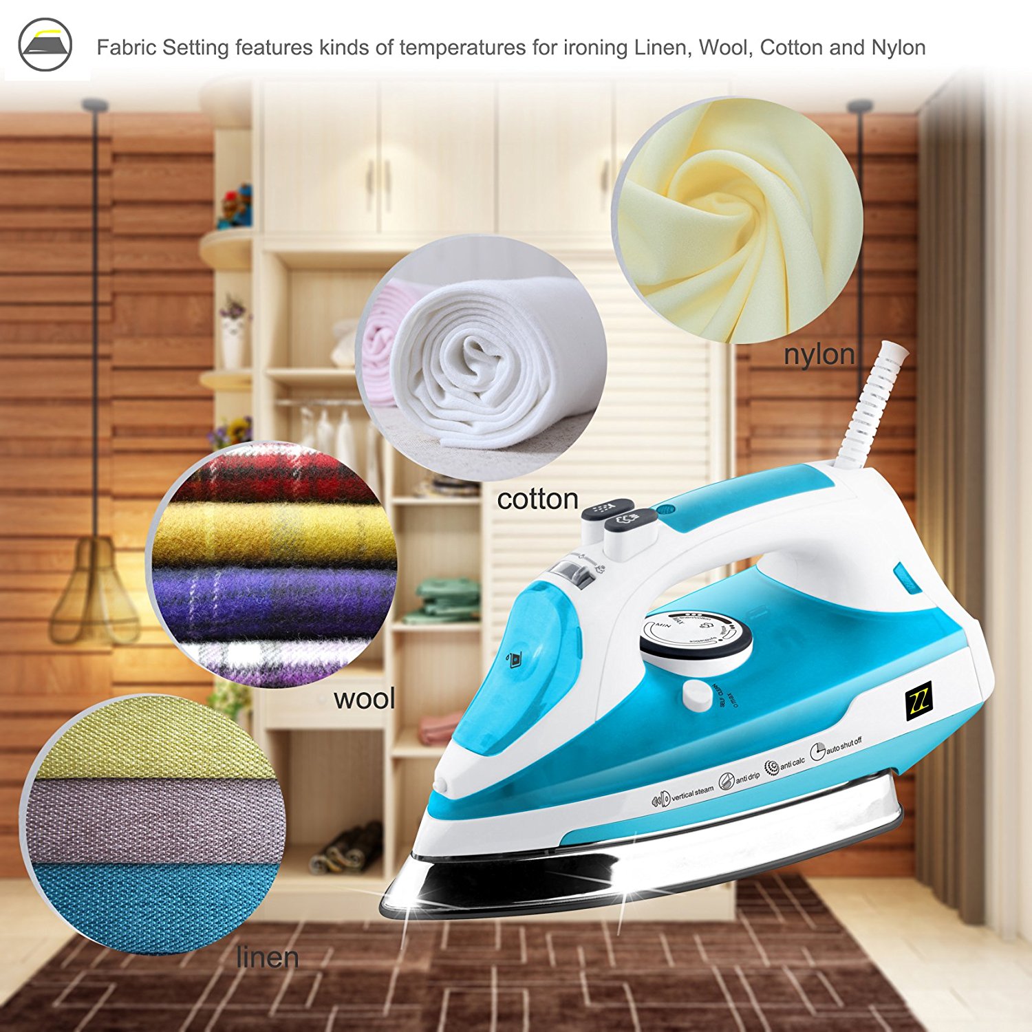ZZ ES2316 Motion Sensor Steam Iron With Auto Off , With Vertical Shot ...