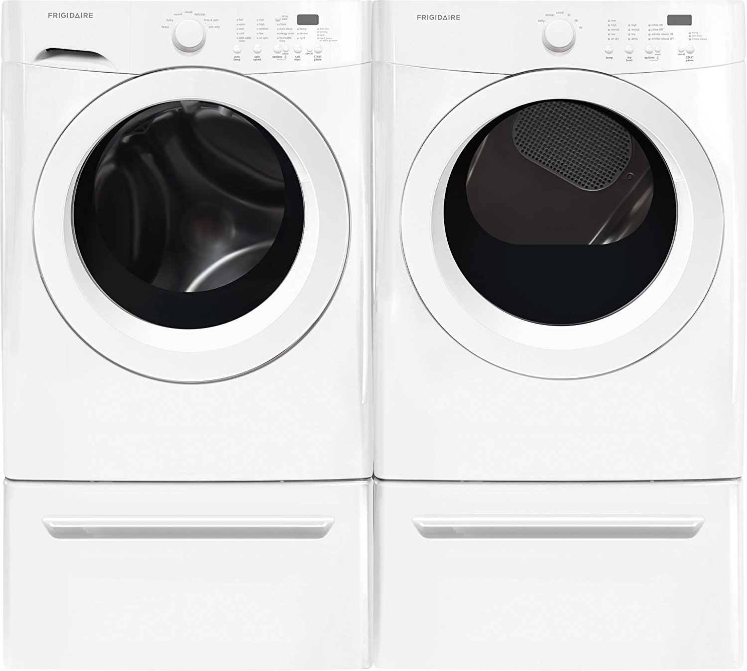 Frigidaire White Front Load Laundry Pair with FFFW5000QW 27" Washer ...