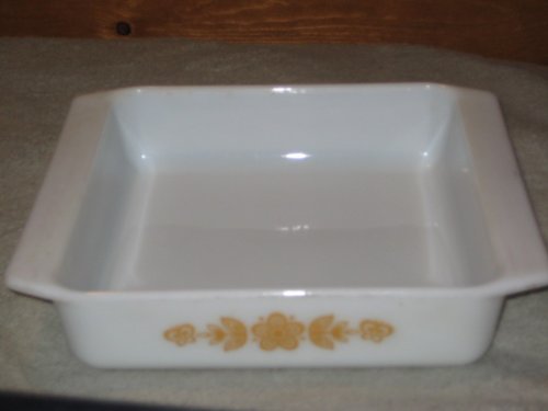 Vintage Pyrex Butterfly Gold Glass Square 8x8x2 Inch Cake Baking Pan ...