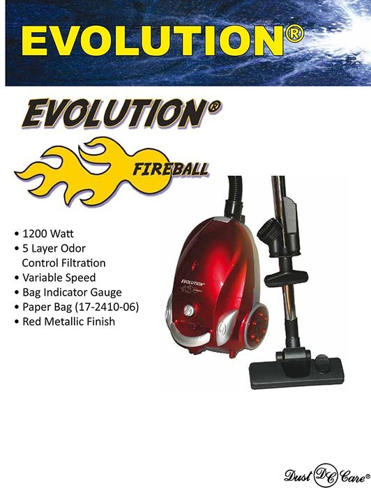 Dust Care DCC-006 Evolution Fireball Canister Vacuum Cleaner, 1200W ...